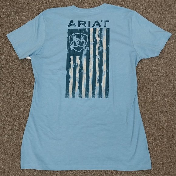 Ariat | Tops | Ariat Womens Gila River Logo Short Sleeve Tee Light Blue ...